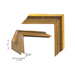 Custom Picture Frame | 1 1/2W 1H 3/8R Gold Ornate With Beaded Lip ...