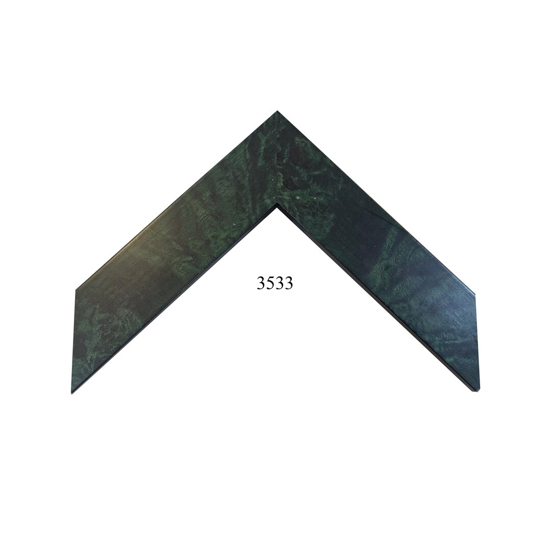 Custom Picture Frame | 1 1/2W Dark Green Burl Veneer Flat, Squared ...