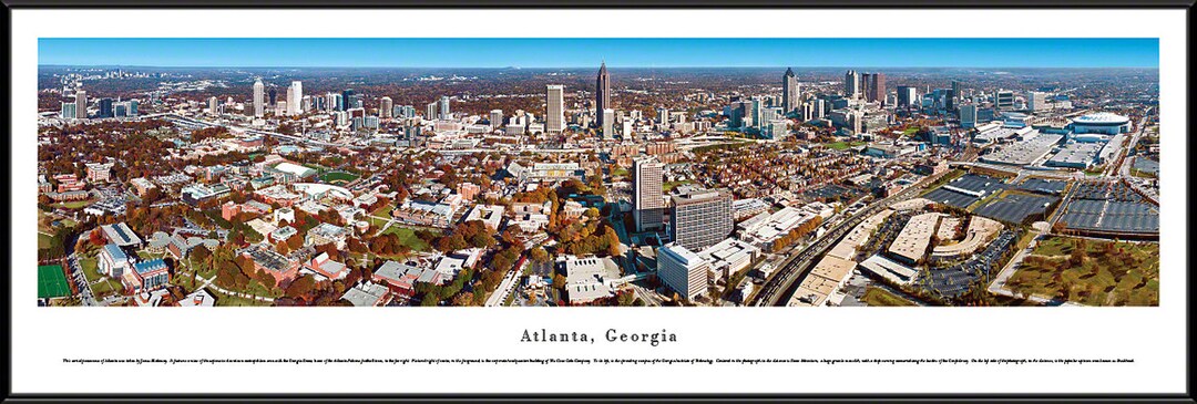 Atlanta, Georgia | Custom Framed Panoramic Skyline Picture | Georgia ...