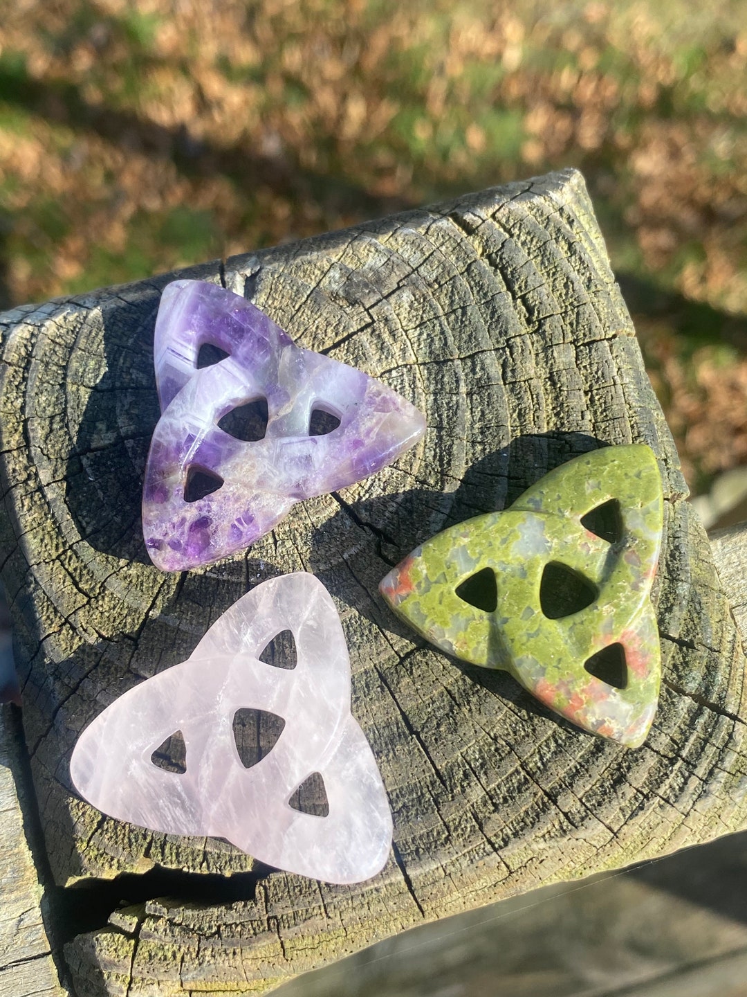 Crystal Irish Celtic Knot Stone Pentacle Carvings Gorgeous Detail - Etsy