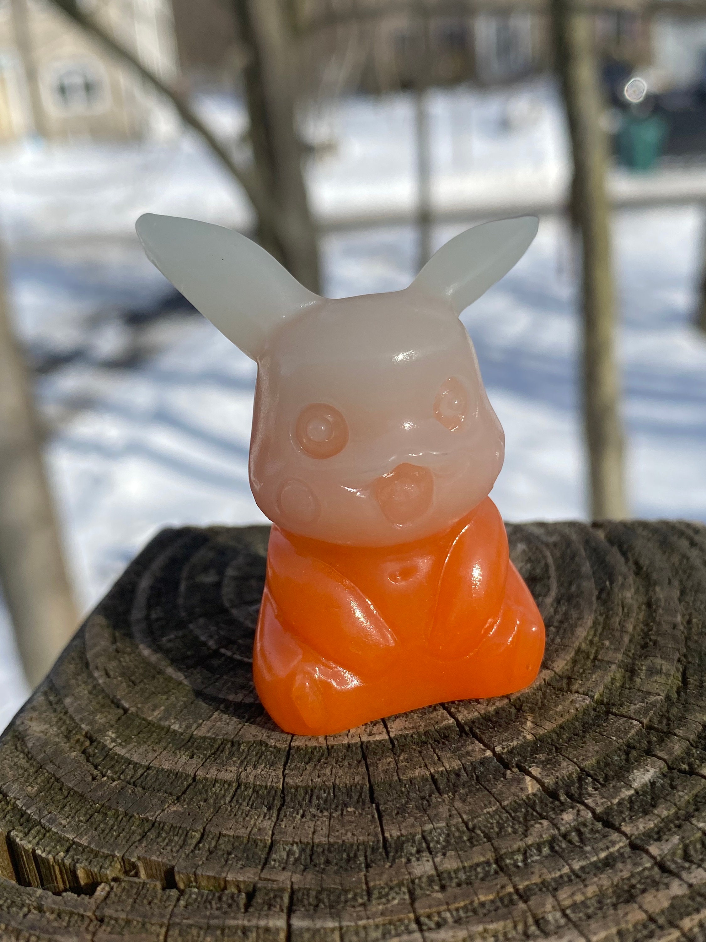 Orange Pokèmon Pikachu Crystal Glow in the Dark Luminous Stone Cute ...