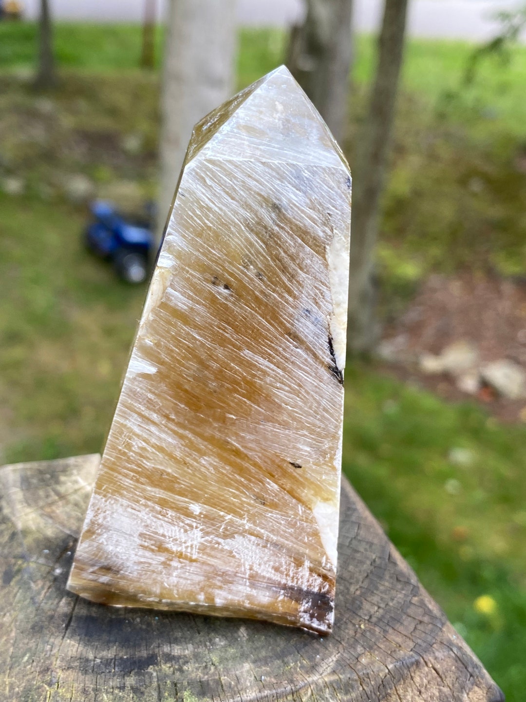 Natural Golden Mica Tower Point Amazing Honey Colored Layers With ...