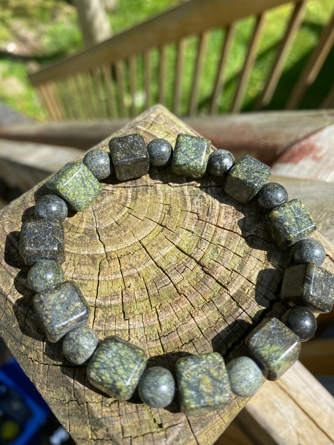 African Kambaba Cube Shaped Stone Beaded Jasper Stretch - Etsy