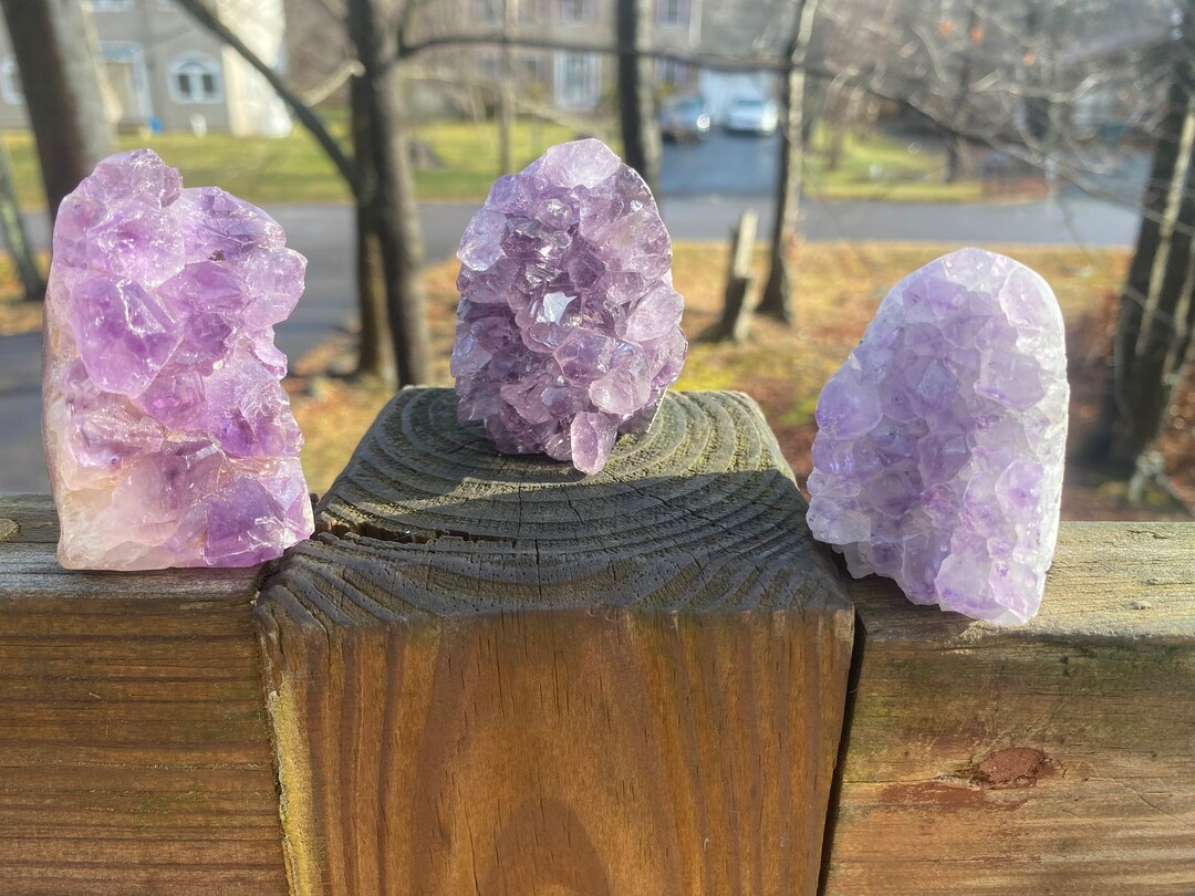 Natural Raw Purple Amethyst Egg Shaped Small Geodes Self Standing ...