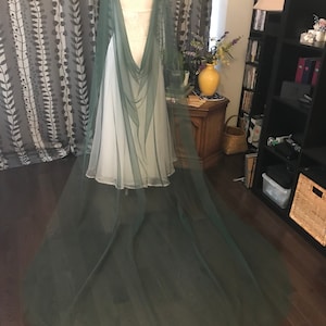 Green Draped Cape, Bridal Green Cape, Soft Tulle Green Shoulder Cape ...