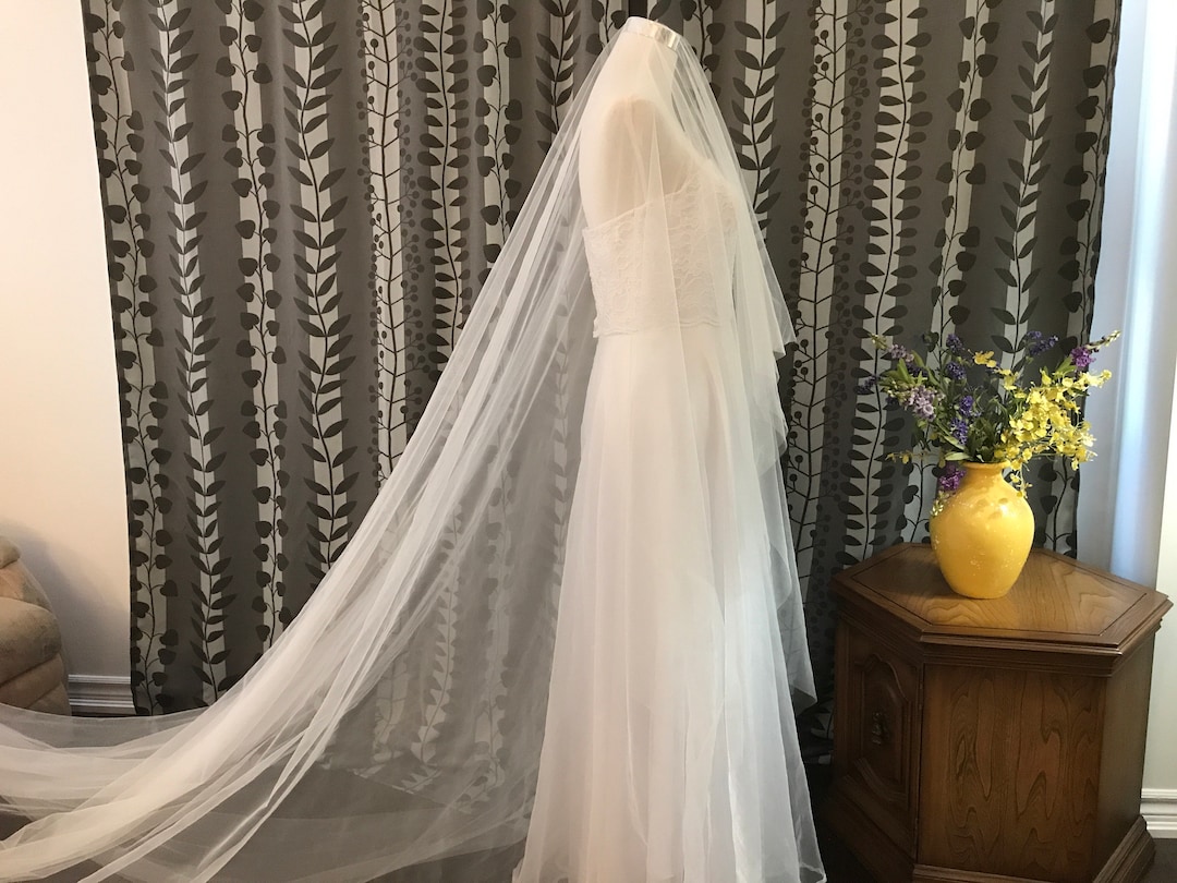 Fullness 3 X 3 Meters__ Drop Veil__ W/ FREE Separated Tulle Wrapped ...