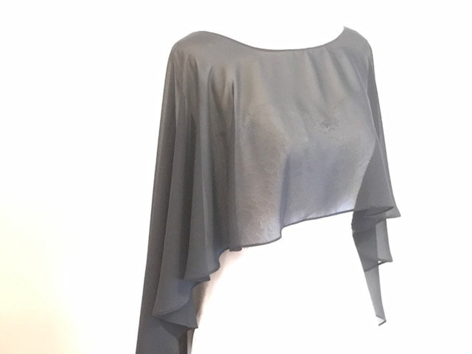 CHIFFON Capelet__ DARK NAVY Chiffon Overlay Sheer Cover-up - Etsy