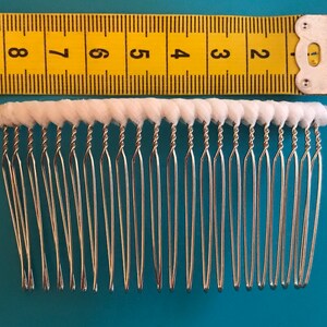 TULLE WRAPPED Metal Comb, 22 Teeth, 8.5cm (3.375") X 4.5cm, Extra Large ...