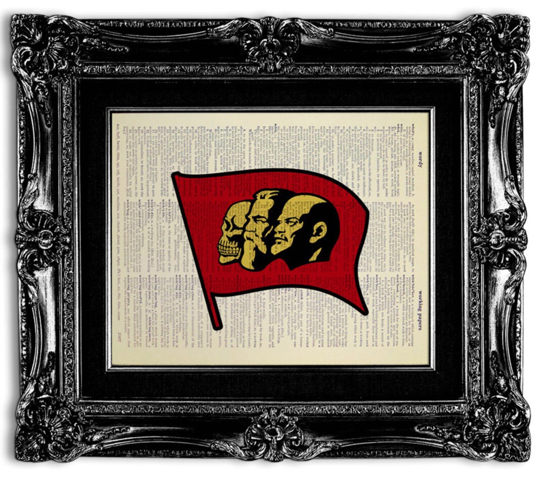 LENIN N Skull Art Flag Print, Retro RUSSIAN Poster, Funny Political Art ...