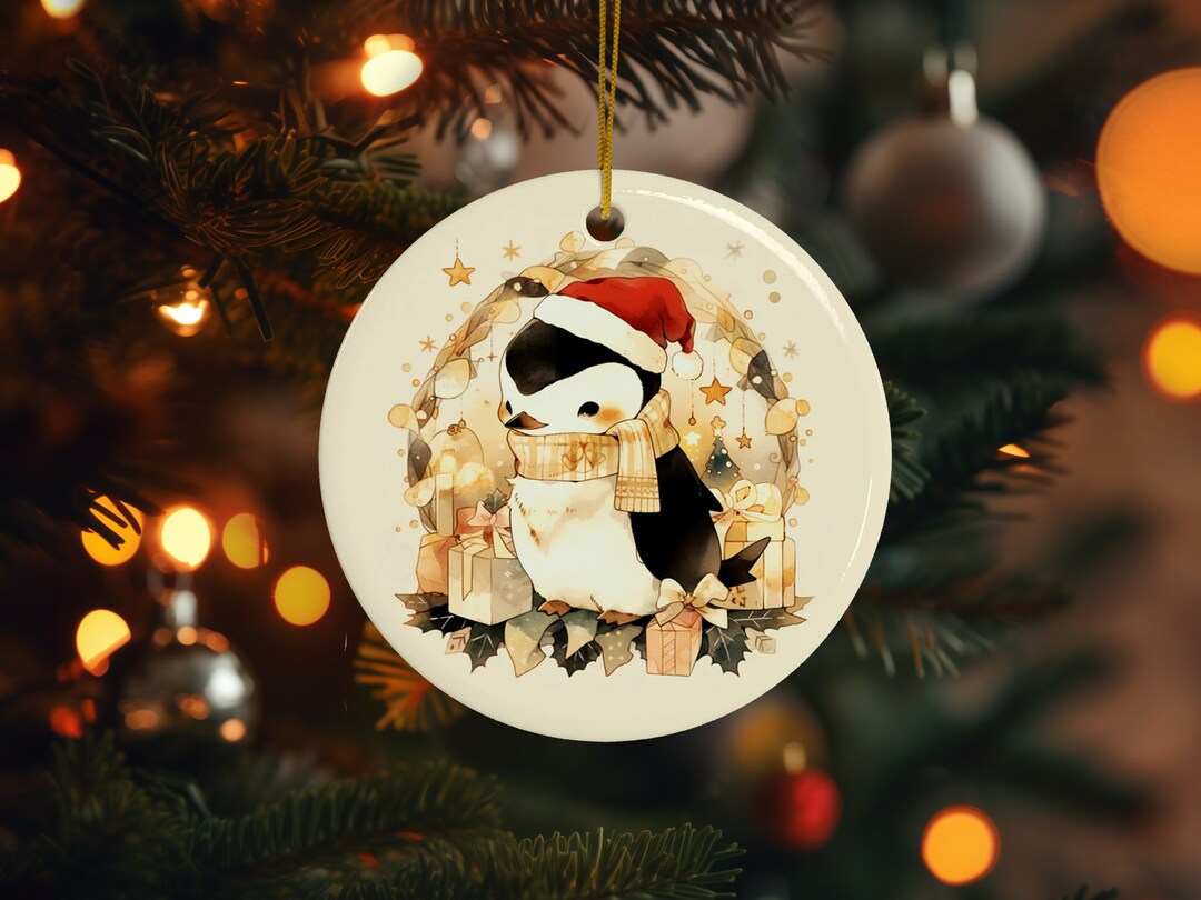 Kawaii Penguin, Cute Chibi Anime Ceramic Christmas Decoration Ornament ...