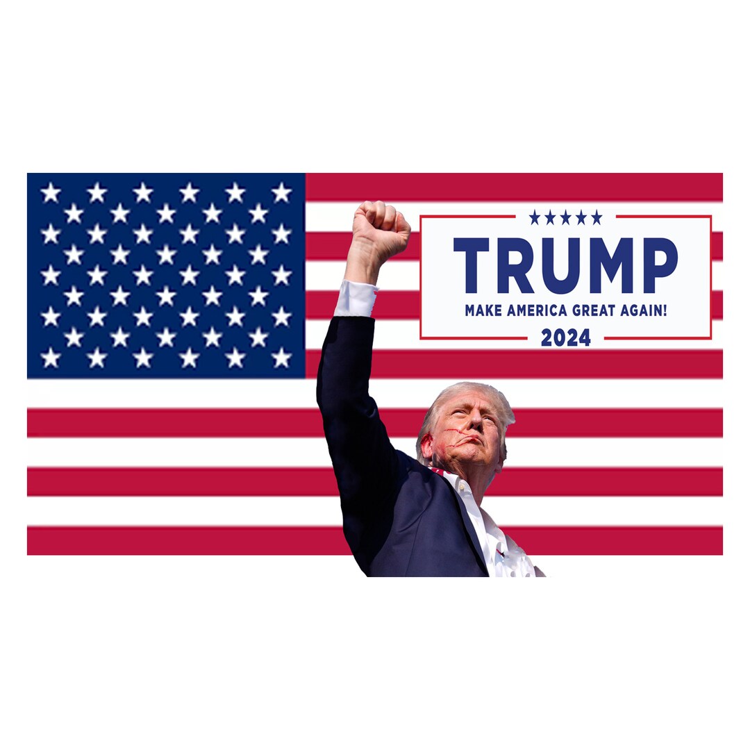 Trump 2024 MAGA Decal Sticker, Fist Pump With Blood Design, Glossy ...