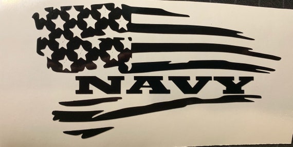Navy American Flag Tattered Distressed Military Decal Sticker - Etsy
