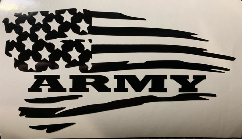 Army American Flag Tattered Distressed Military Decal Sticker - Etsy