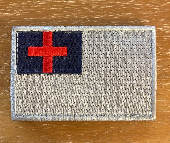 Christian Flag Cross Morale Patch Hook & Loop Backing | Etsy