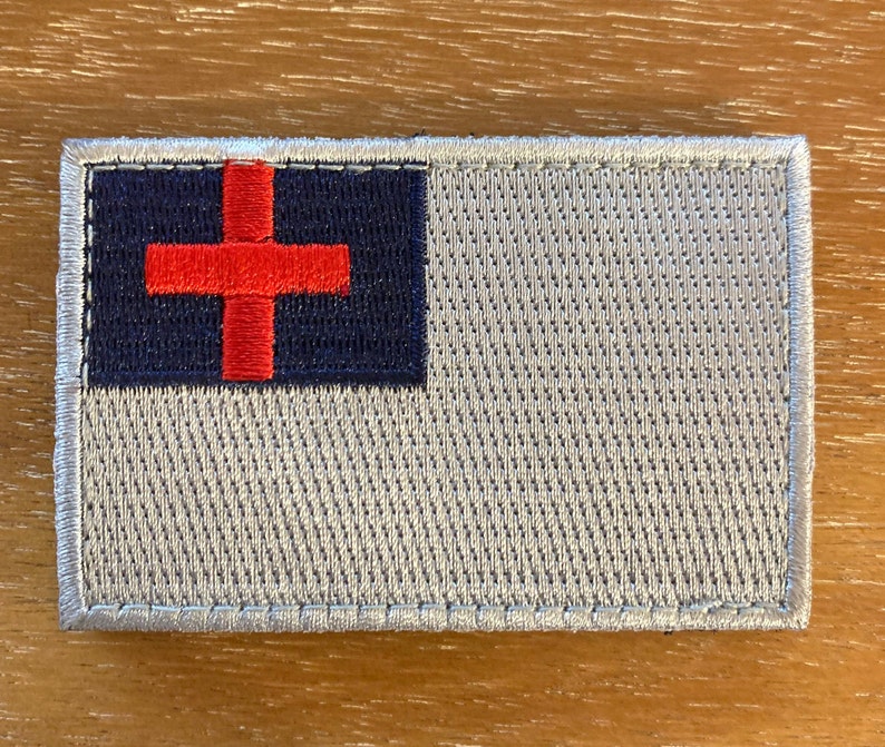 Christian Flag Cross Morale Patch Hook & Loop Backing | Etsy