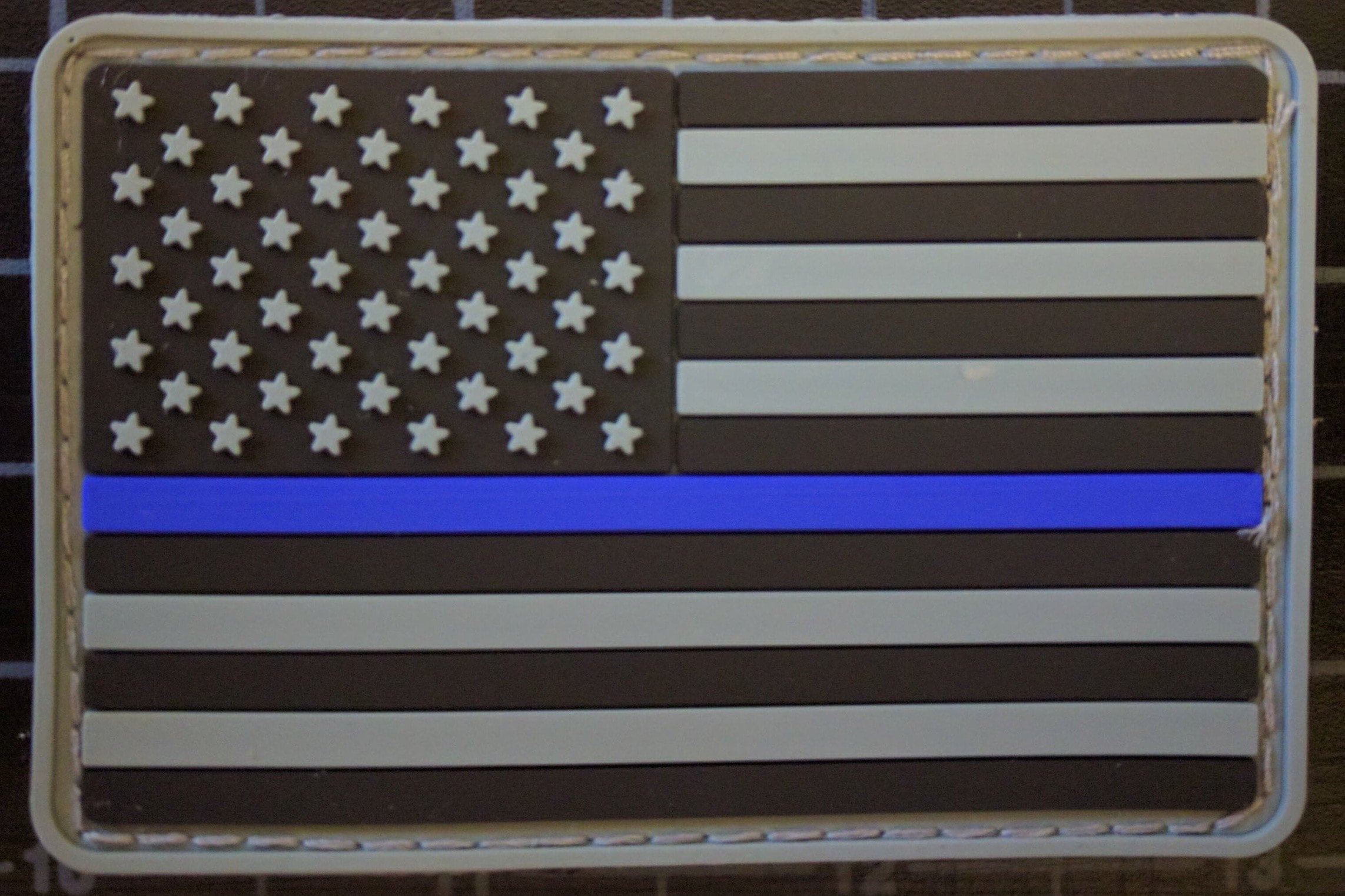 Thin Blue Line USA Flag Morale PVC Patch Handmade Hook & Loop | Etsy