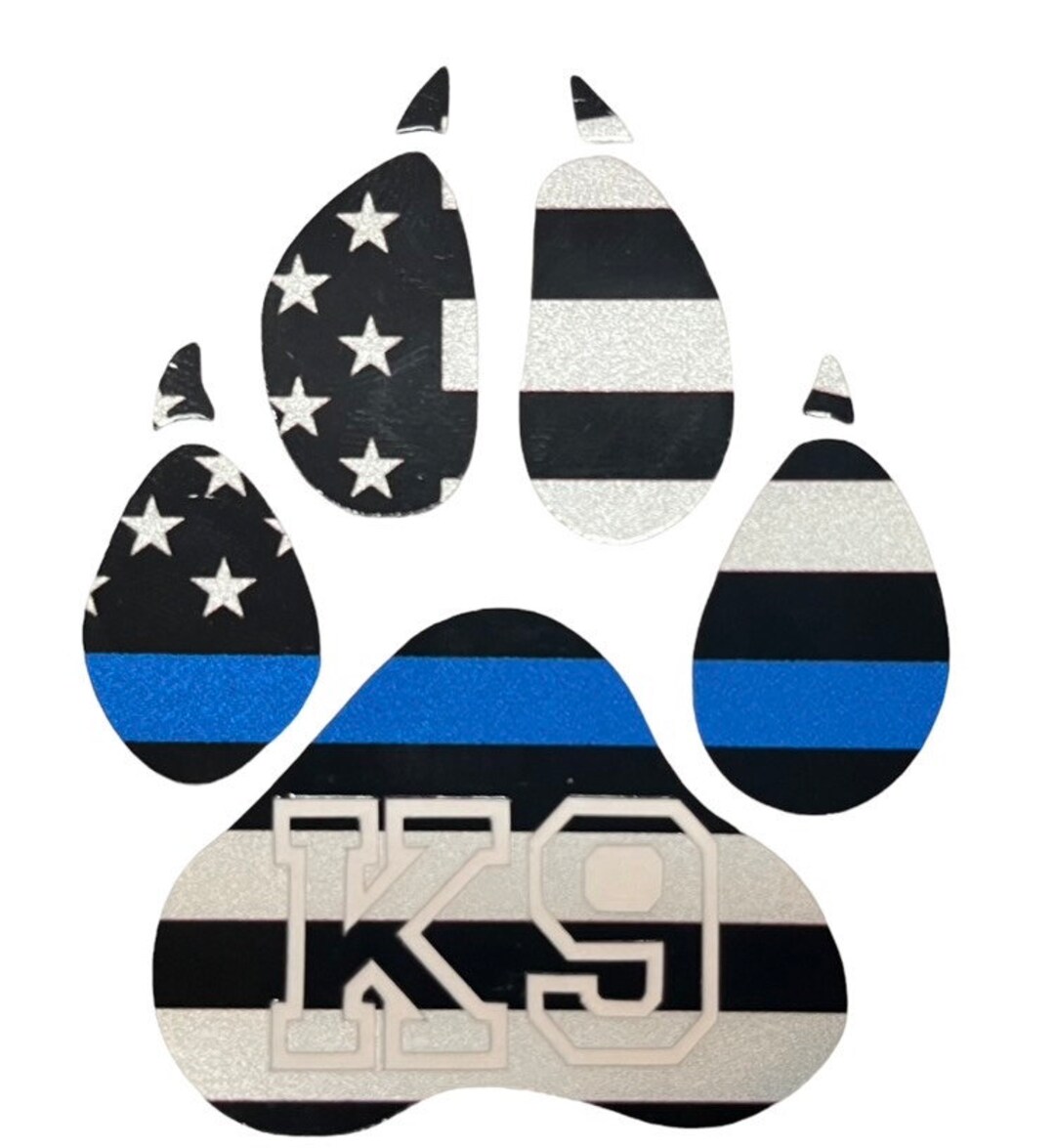 Thin Blue Line USA Flag K9 Paw Print Decal Reflective Vinyl - Etsy