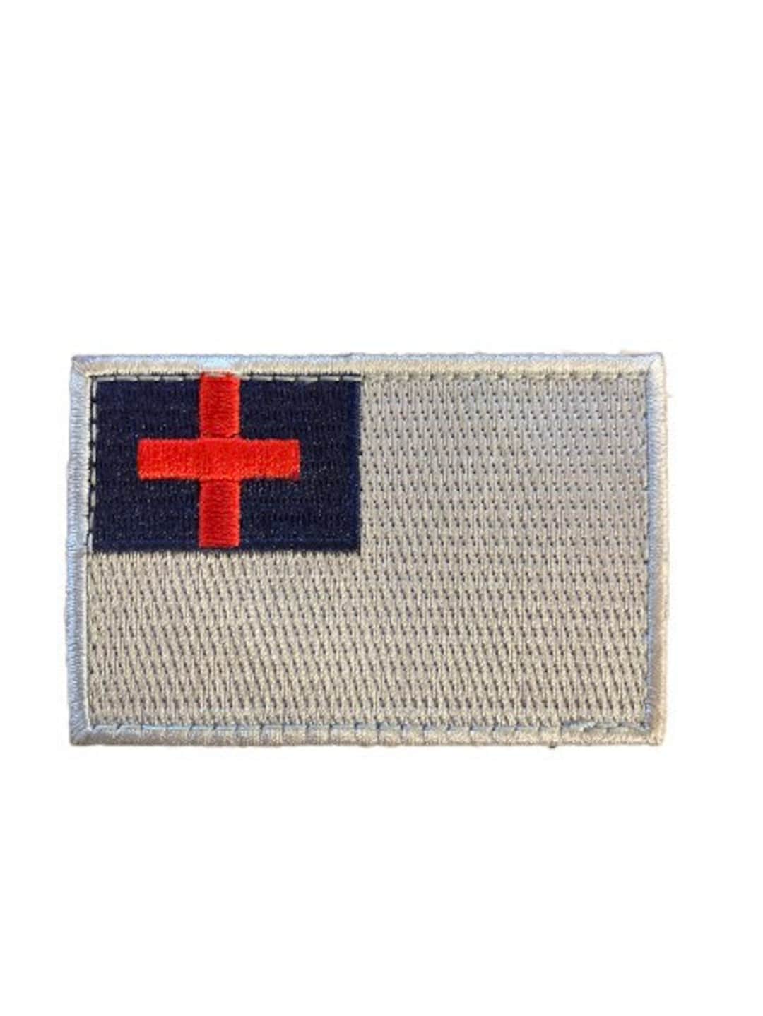 Christian Flag Cross Morale Patch Hook & Loop Backing - Etsy