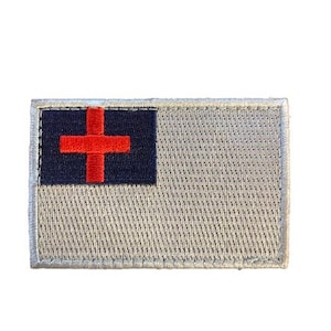 Christian Flag Cross Morale Patch Hook & Loop Backing - Etsy