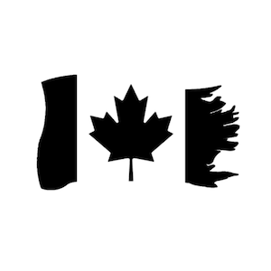 Canada Flag Tattered Distressed One Color Decal Sticker Car Truck Cup ...