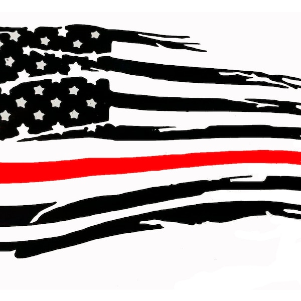 Thin Red Line Distressed - Etsy