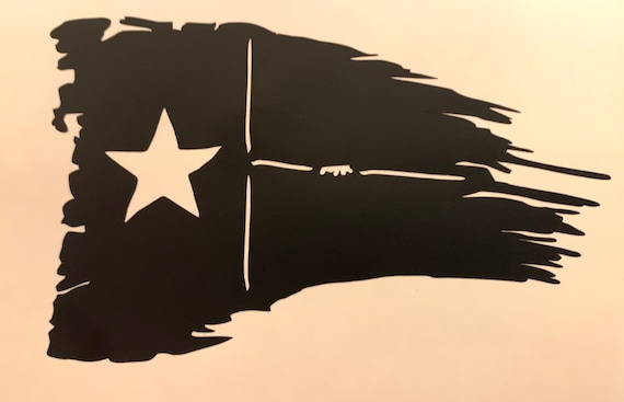 Texas Flag Tattered Distressed One Color Decal Sticker Car | Etsy