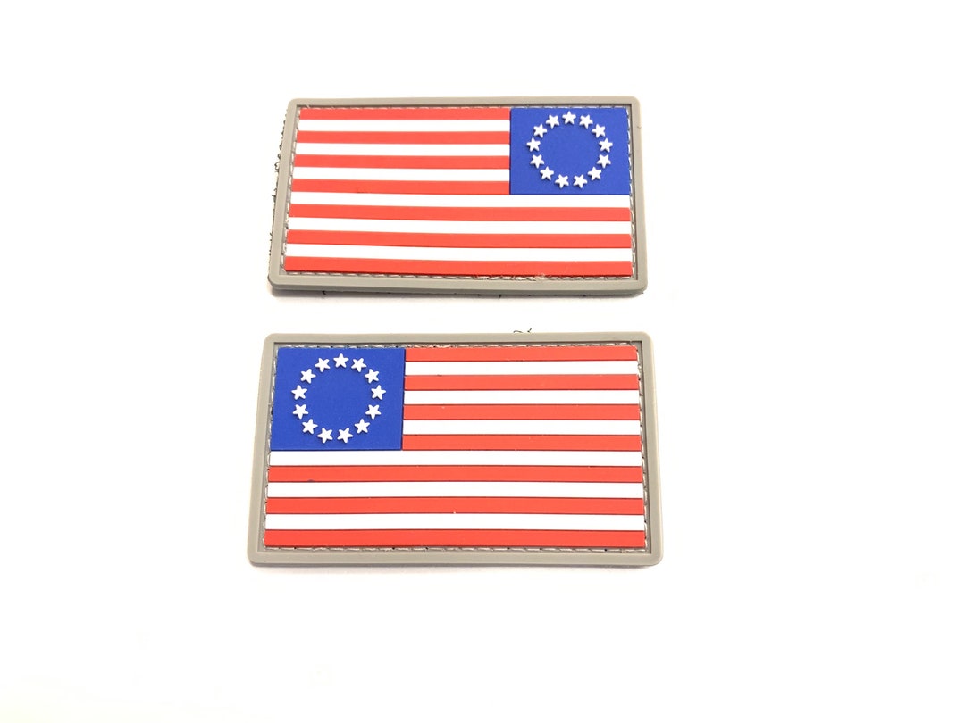 Betsy Ross USA Flag Morale PVC Patch Handmade Hook & Loop Backing ...