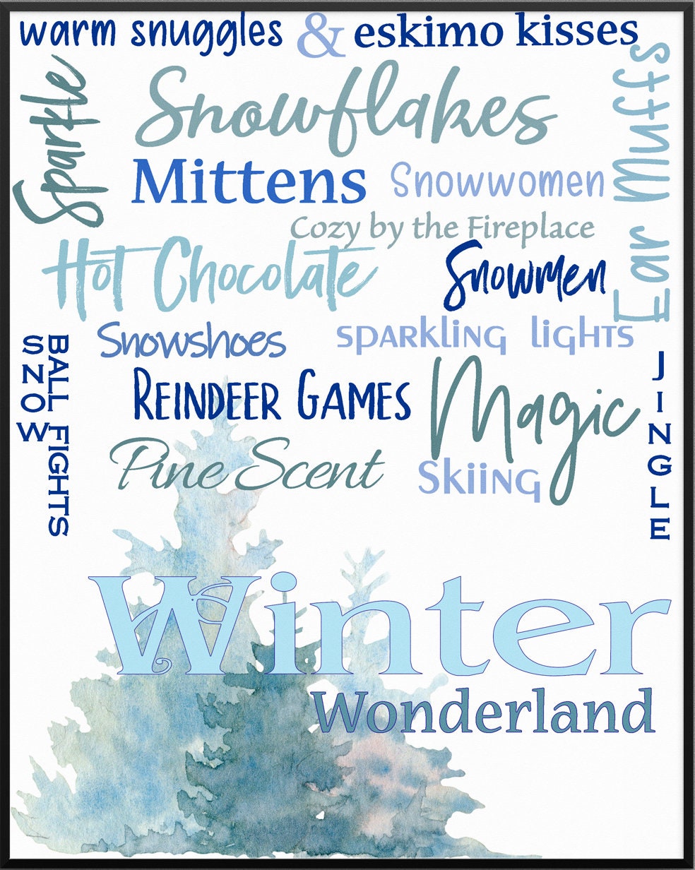 Winter Wonderland Word Cloud in 3 Sizes to Print at Home - Etsy