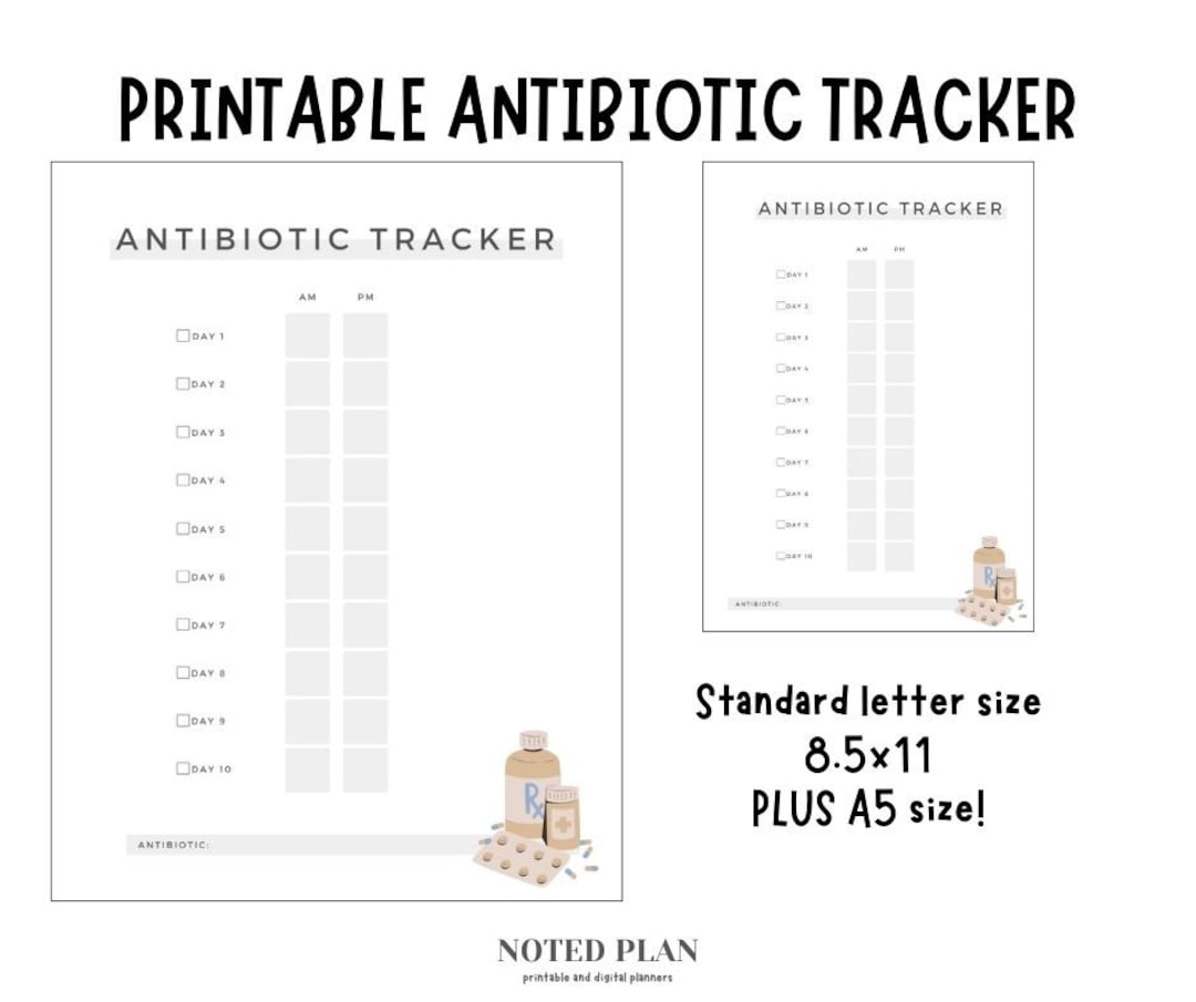 Printable Kids Antibiotic Tracker, Medication Tracking, Medication Form ...