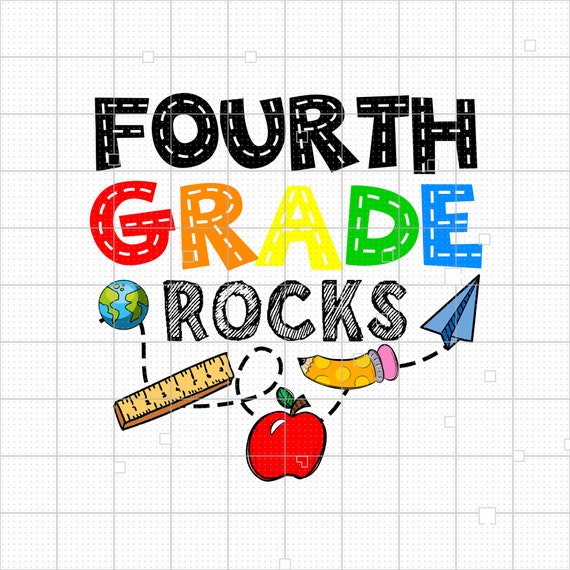 Fourth Grade Rocks PNG Image Back to School Design - Etsy