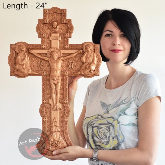 Wooden Christian Cross With Jesus