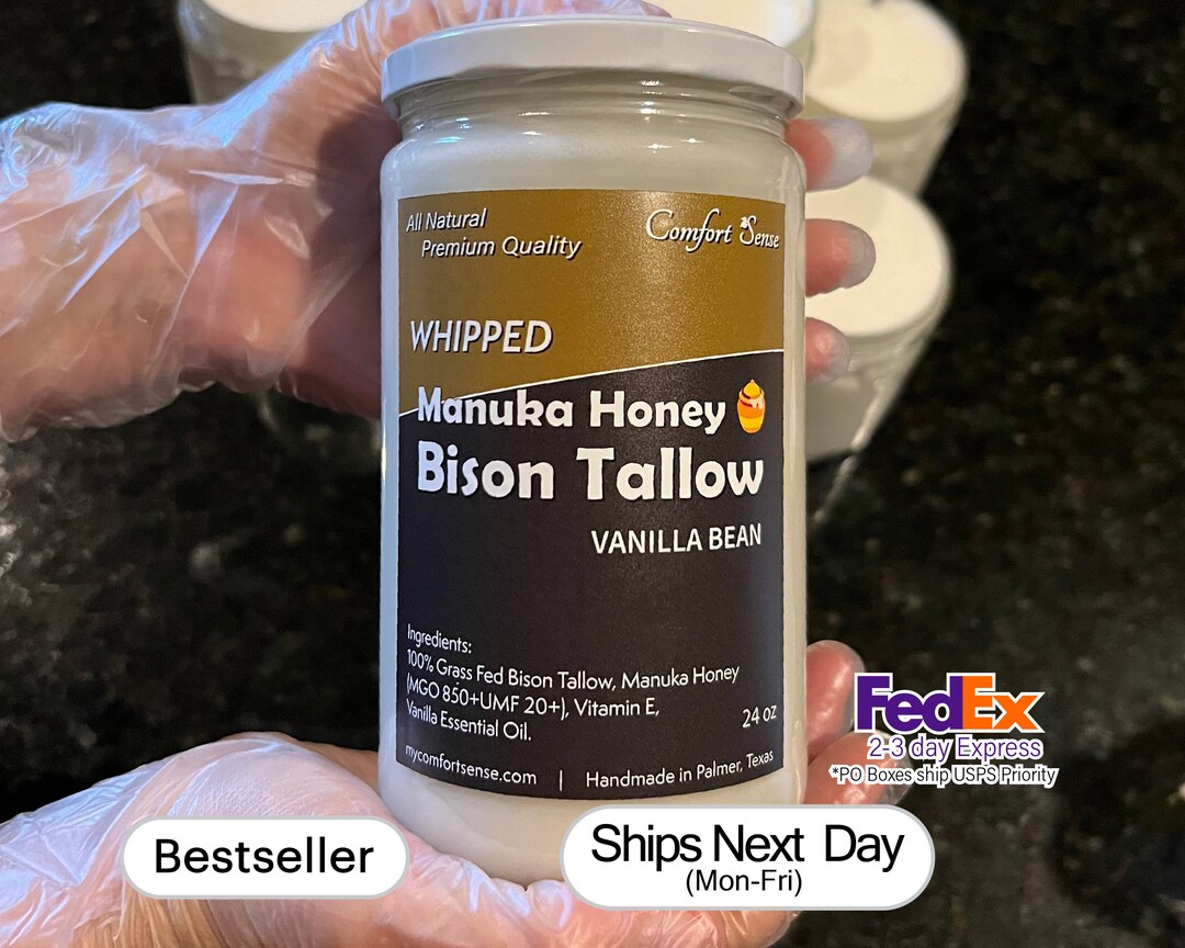 Vanilla Bean Manuka Honey & Bison Whipped Tallow Cream With 850+MGO ...