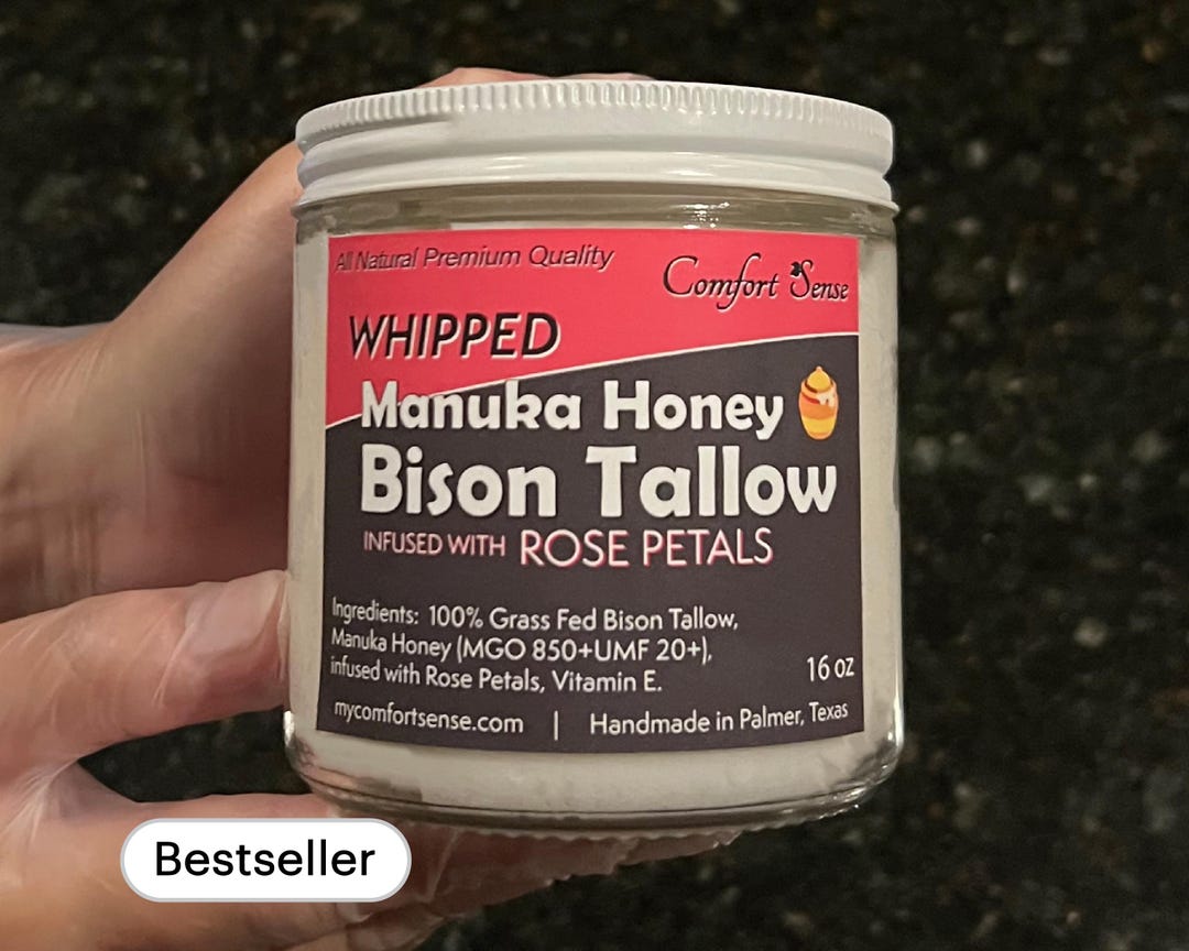 Rose Manuka Honey & Bison Infused With ROSE PETALS Whipped Tallow With ...