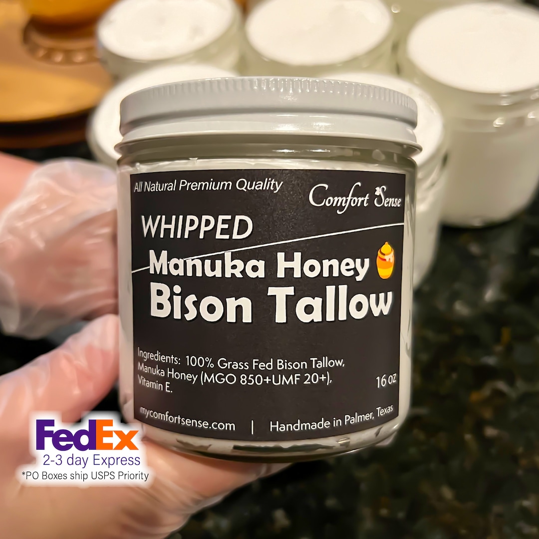 Manuka Honey and Bison Whipped Tallow, 850+MGO Manuka Honey, Grass Fed ...