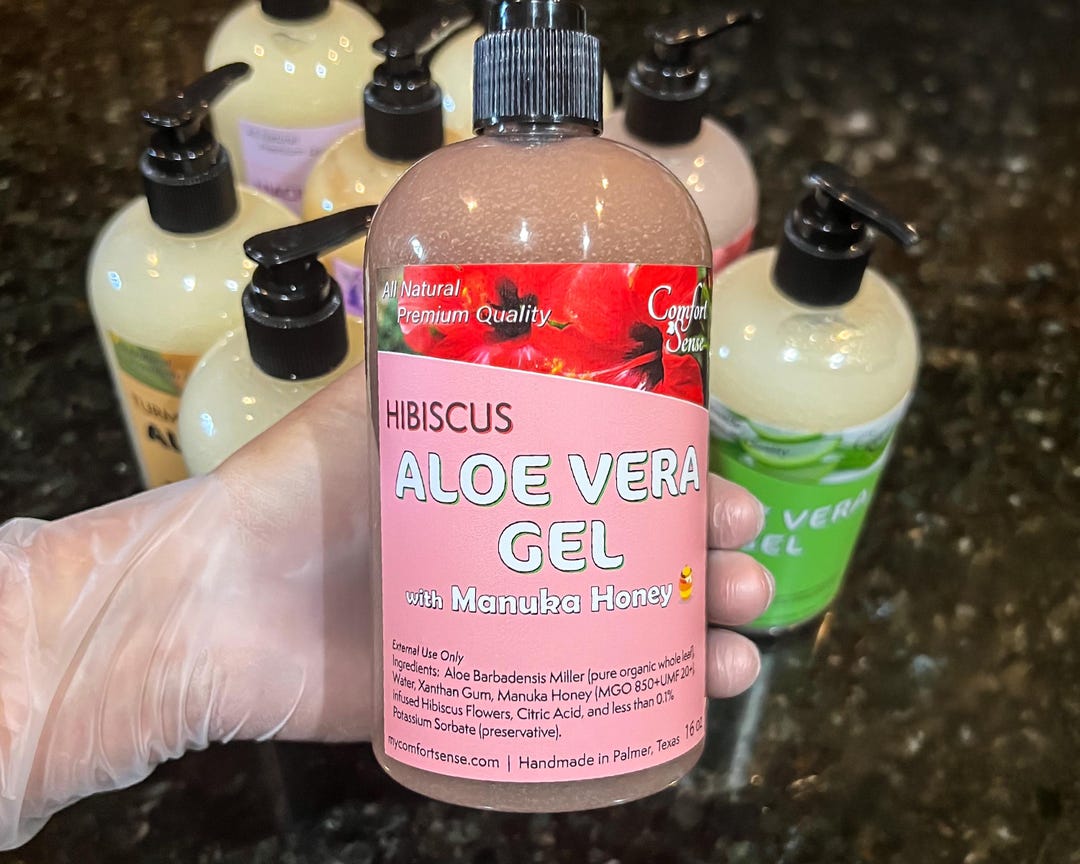 Blue Lotus Aloe Vera Gel: Hibiscus, Bee Pollen & Chamomile - Etsy