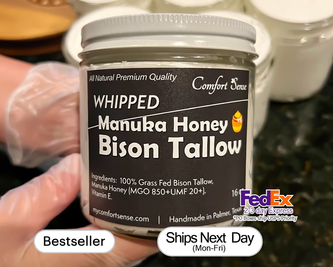 Whipped Bison Tallow With 850+MGO Manuka Honey, Whipped Tallow, Grass ...