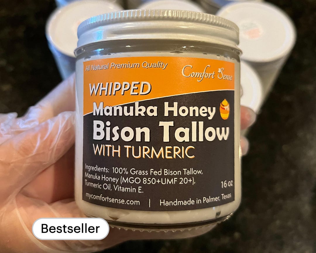 Turmeric Bison Whipped Tallow With Manuka Honey (850+MGO Manuka Honey ...