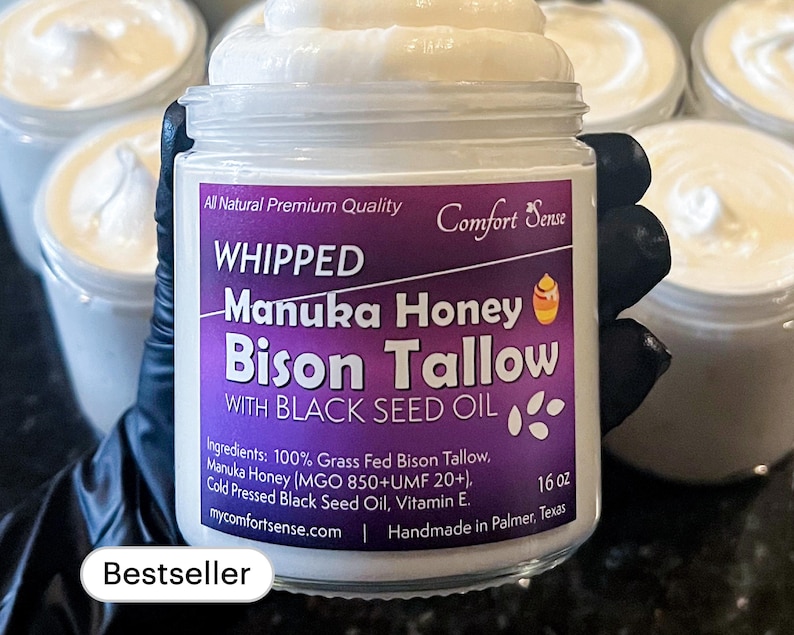 BLACK SEED Oil Manuka Honey & Bison Whipped Tallow Cream With 850+MGO ...