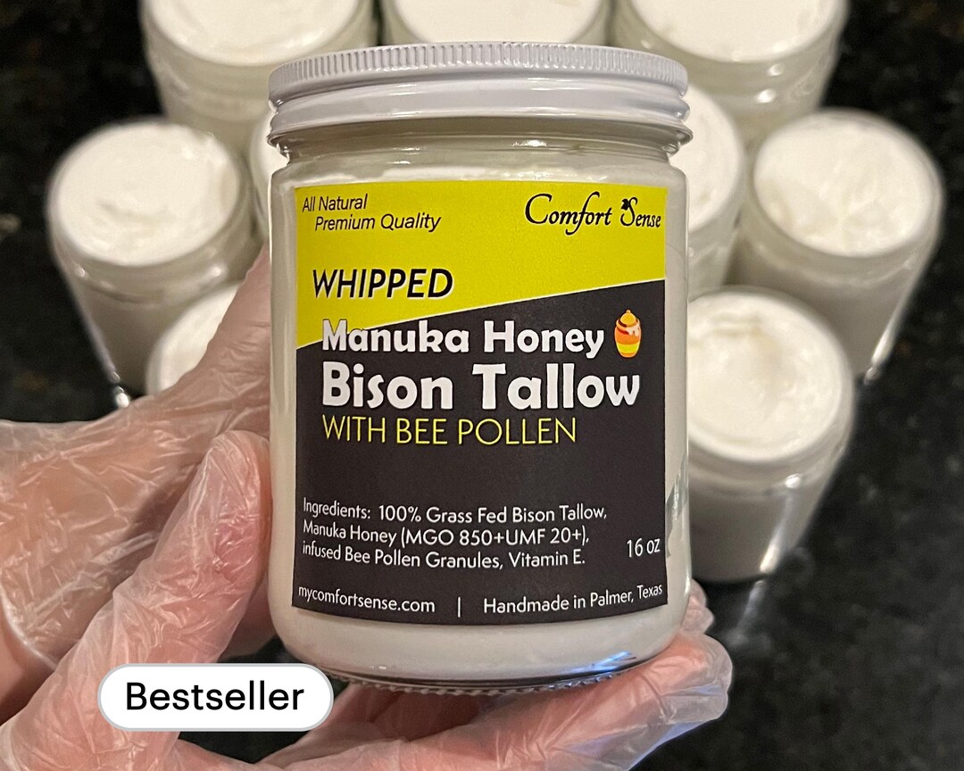 BEE POLLEN Manuka Honey & Bison Whipped Tallow Cream With 850+MGO ...