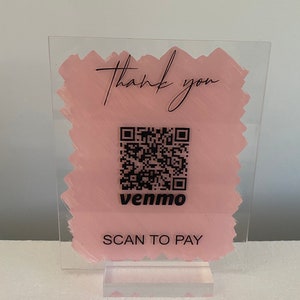 3D Scannable QR Code Thank You Scan to Pay Retail Acrylic Sign ...
