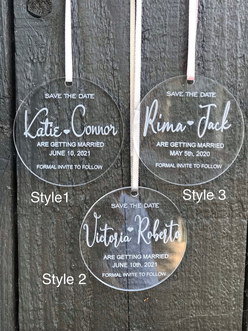 Save the Date Acrylic Tag/ Personalized Save the Date Hanging | Etsy