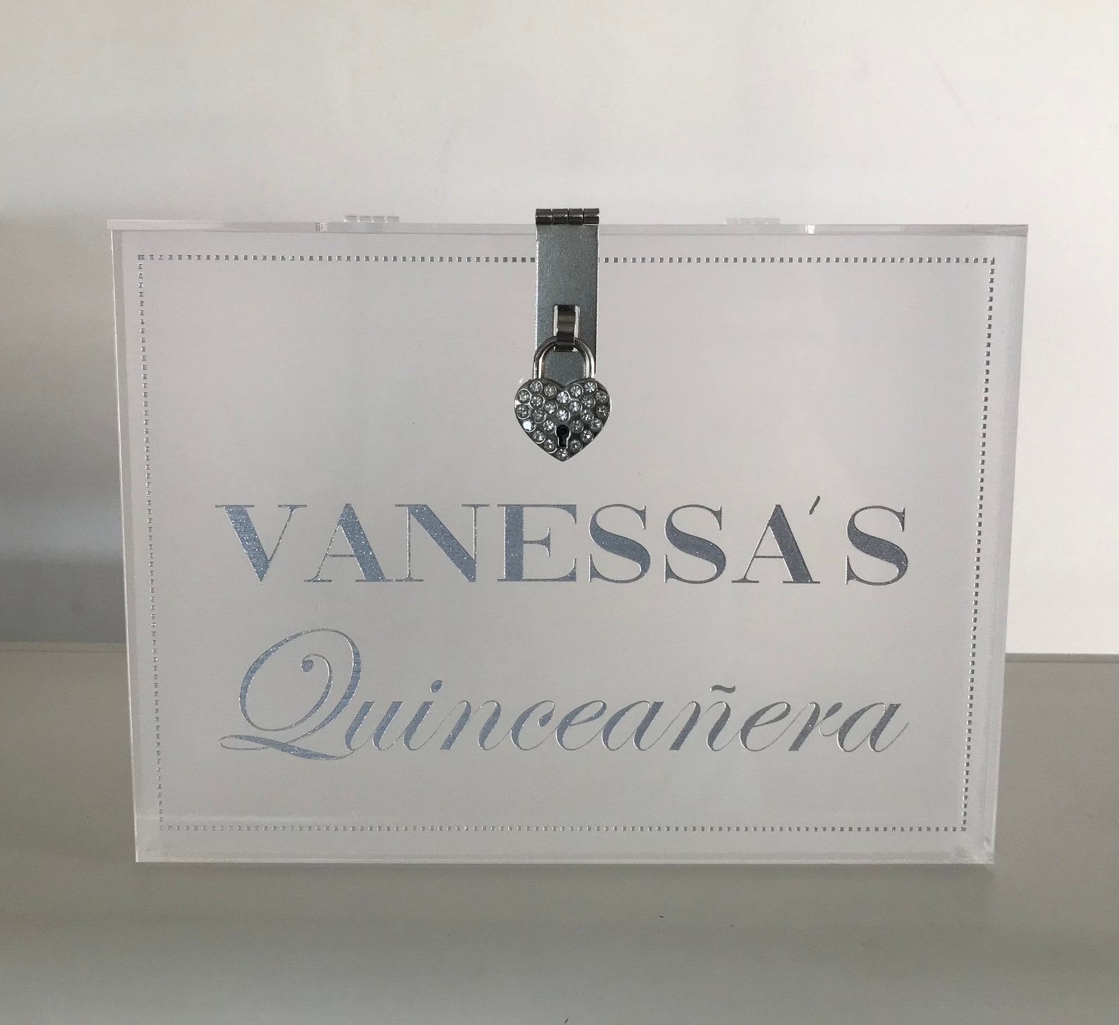 Personalized Acrylic Sweet 16 Card Box With Lock Custom - Etsy