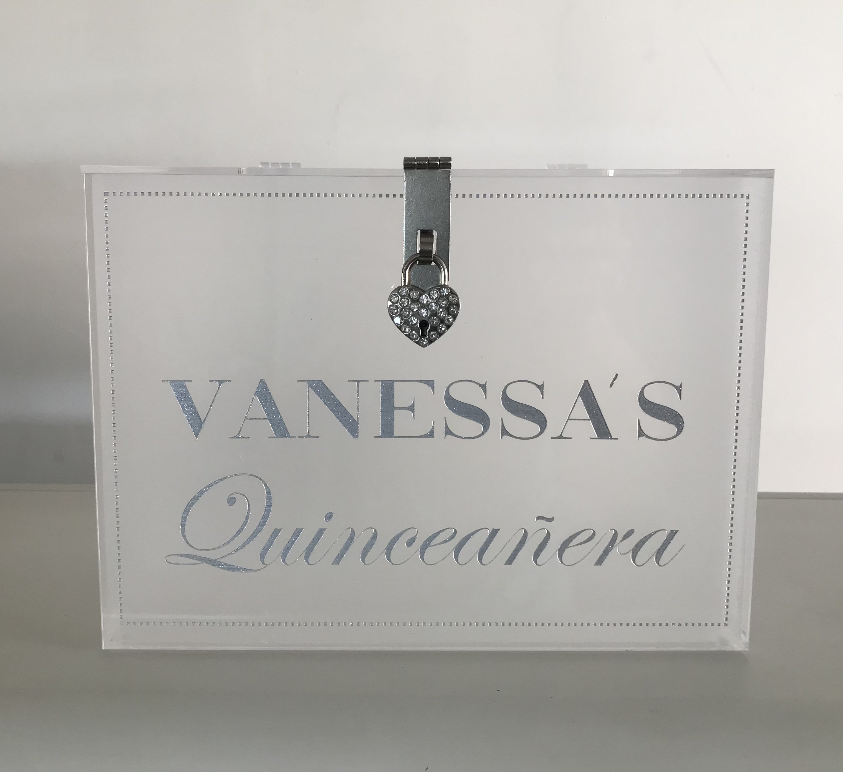 Personalized Acrylic Sweet 16 Card Box With Lock Custom - Etsy