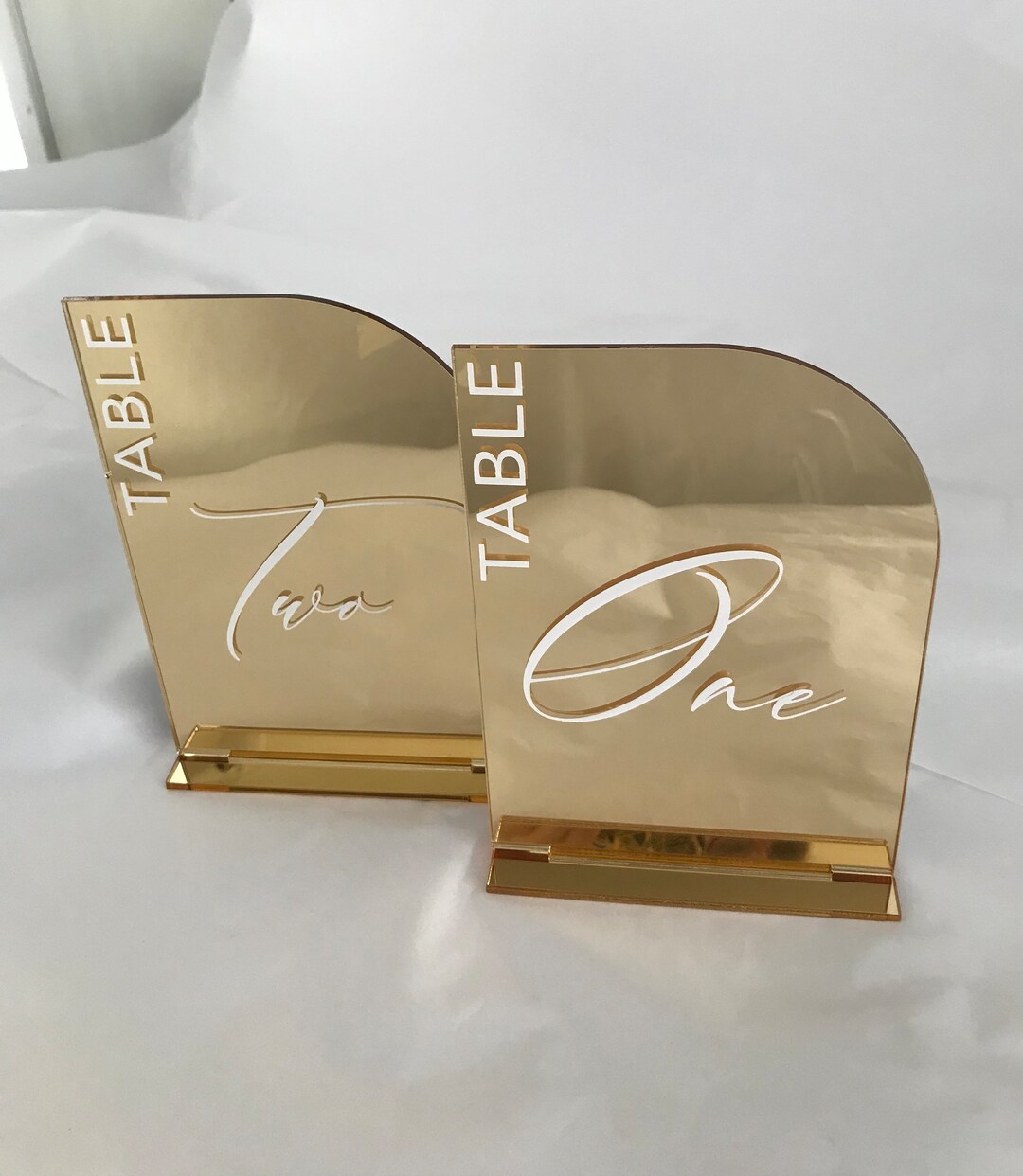 Gold Mirror Modern Acrylic Table Numbers for Wedding & Event Table ...