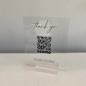 3D Scannable QR Code Thank You Scan to Pay Retail Acrylic Sign ...