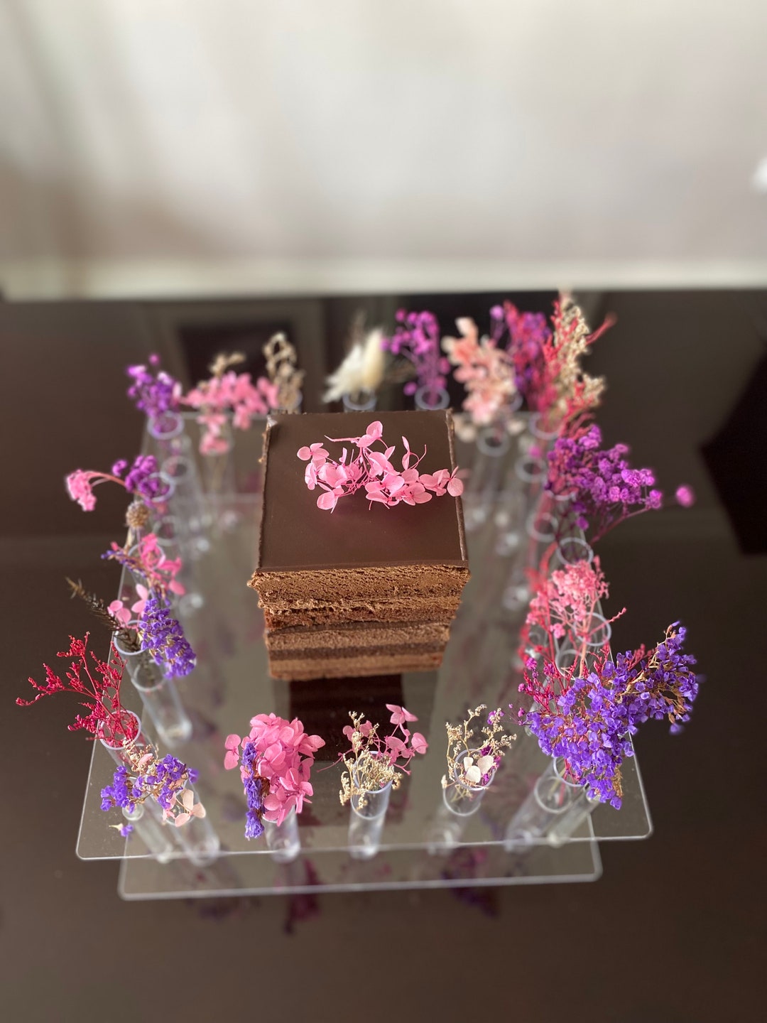 Flower Cake Stand/the Square Floral Crown/floral Arrangements/fresh ...