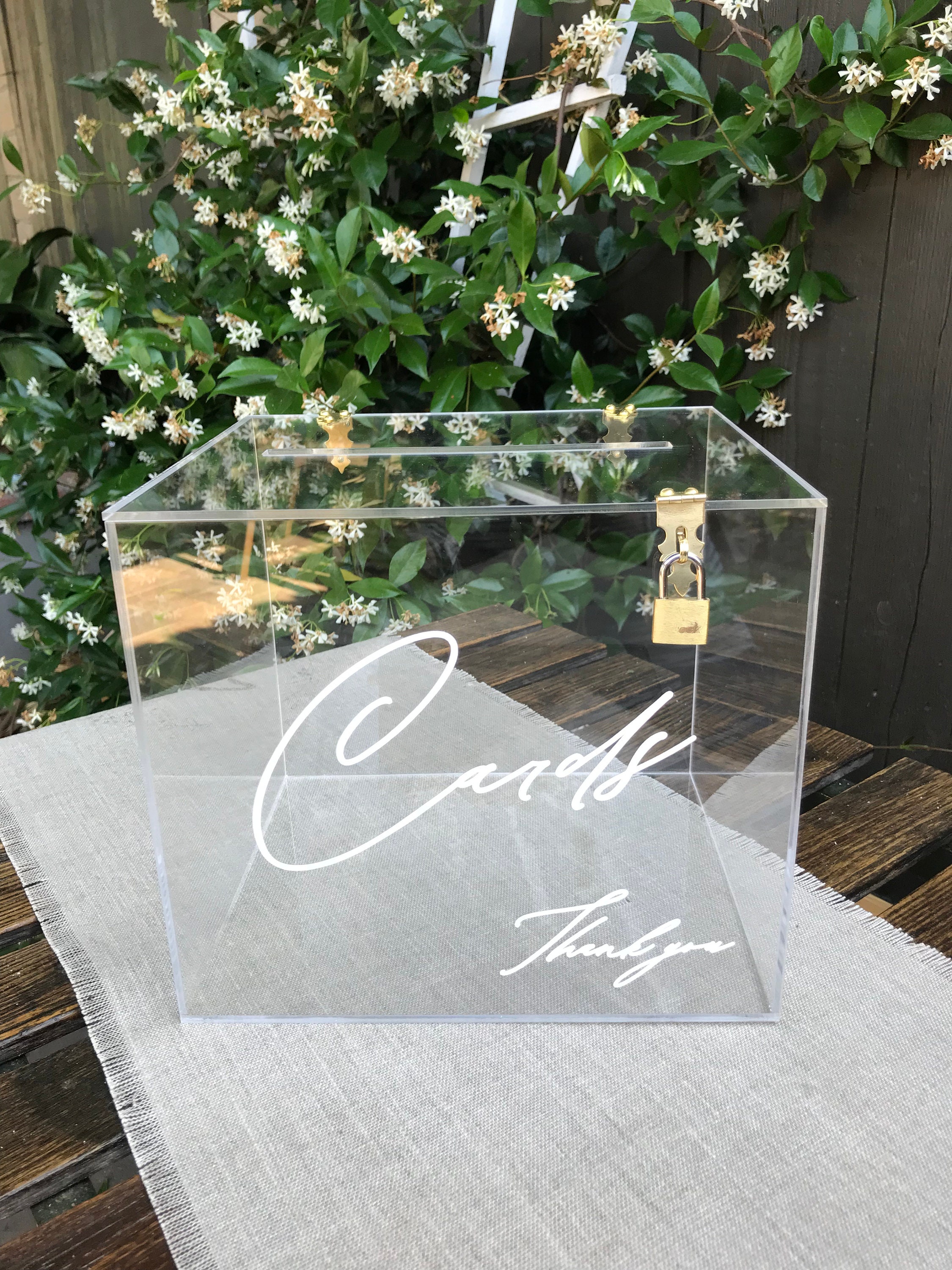 Wedding Card Box With Slot /acrylic Clear Card Box With - Etsy