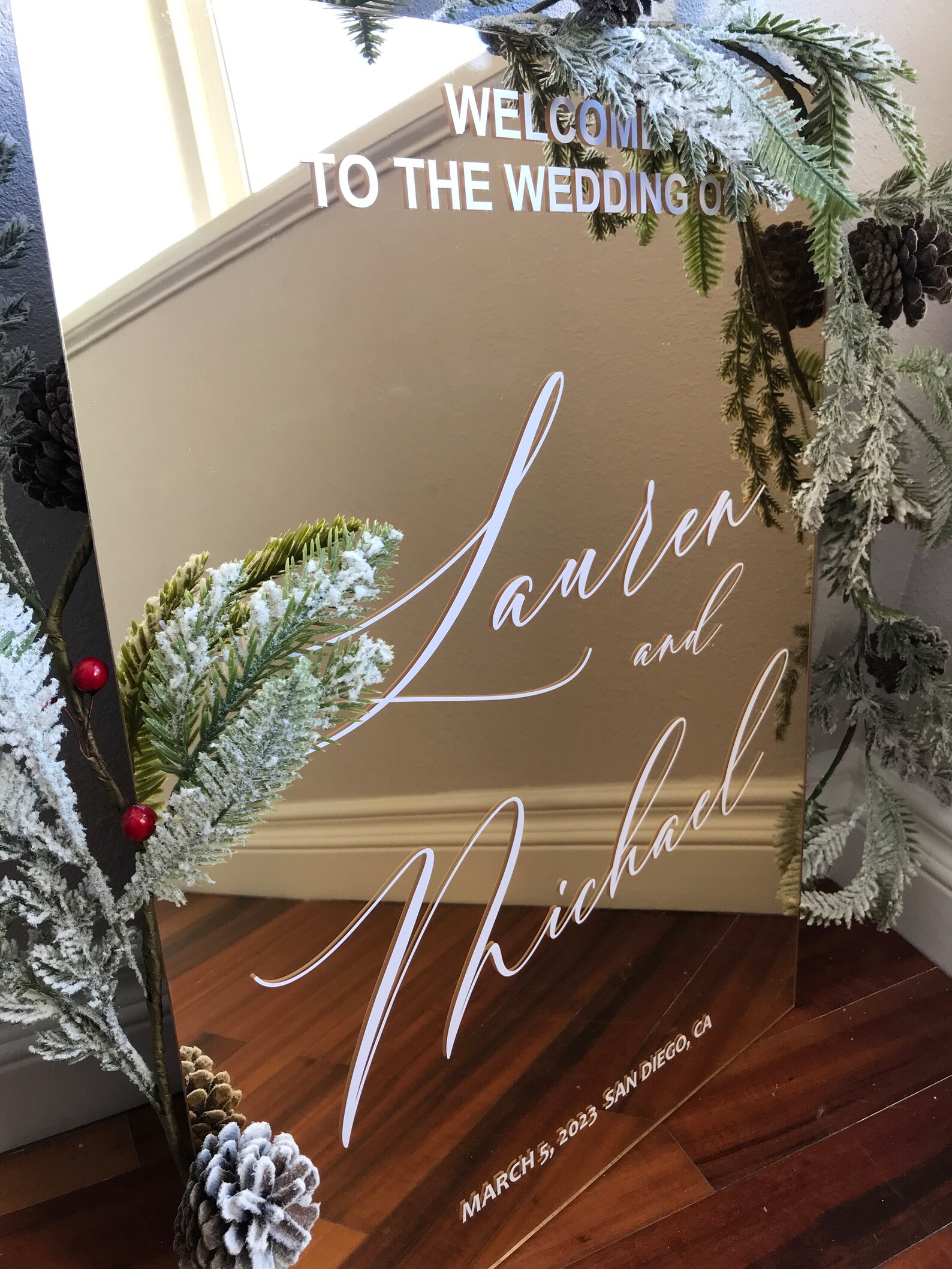 Gold Mirror Wedding Sign Welcome Sign Welcome to the Wedding - Etsy