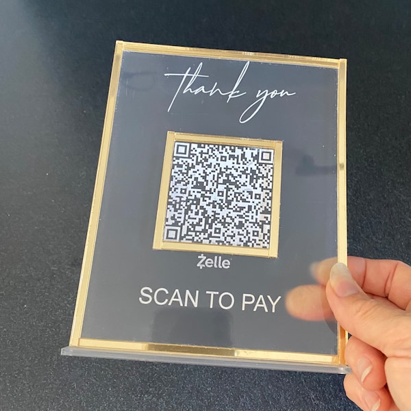 Gold Qr Code Display - Etsy