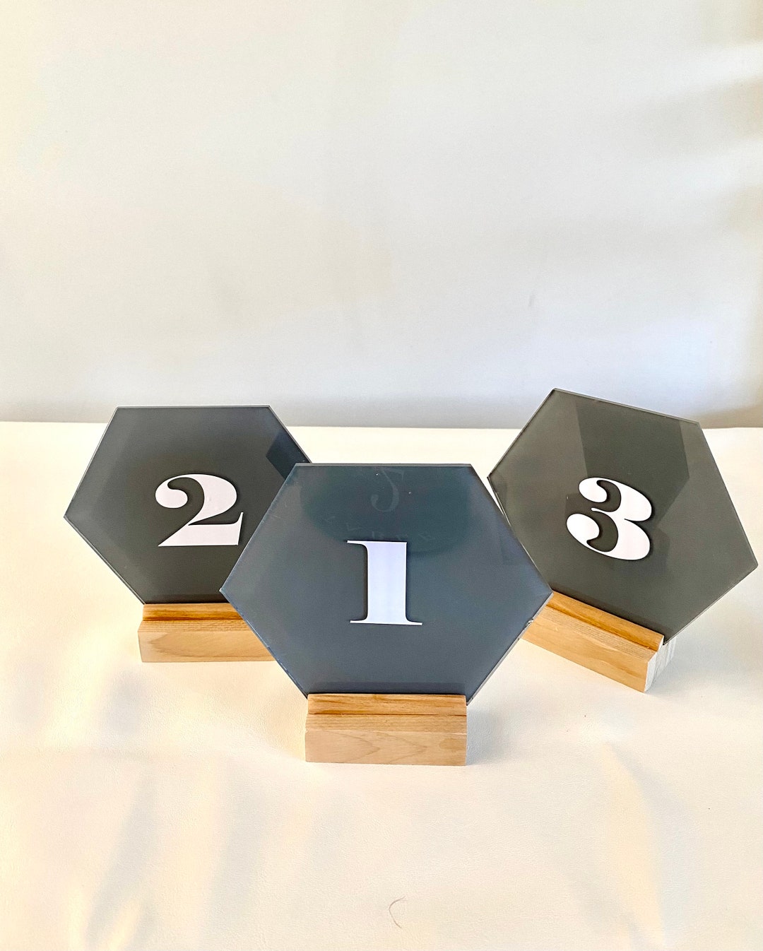Acrylic Hexagon Painted Table Numbers for Wedding & Event Table Decor ...